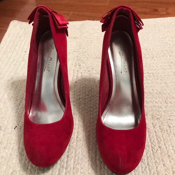 Anne Michelle | Shoes | Red Anne Michelle Bow Heels | Poshmark